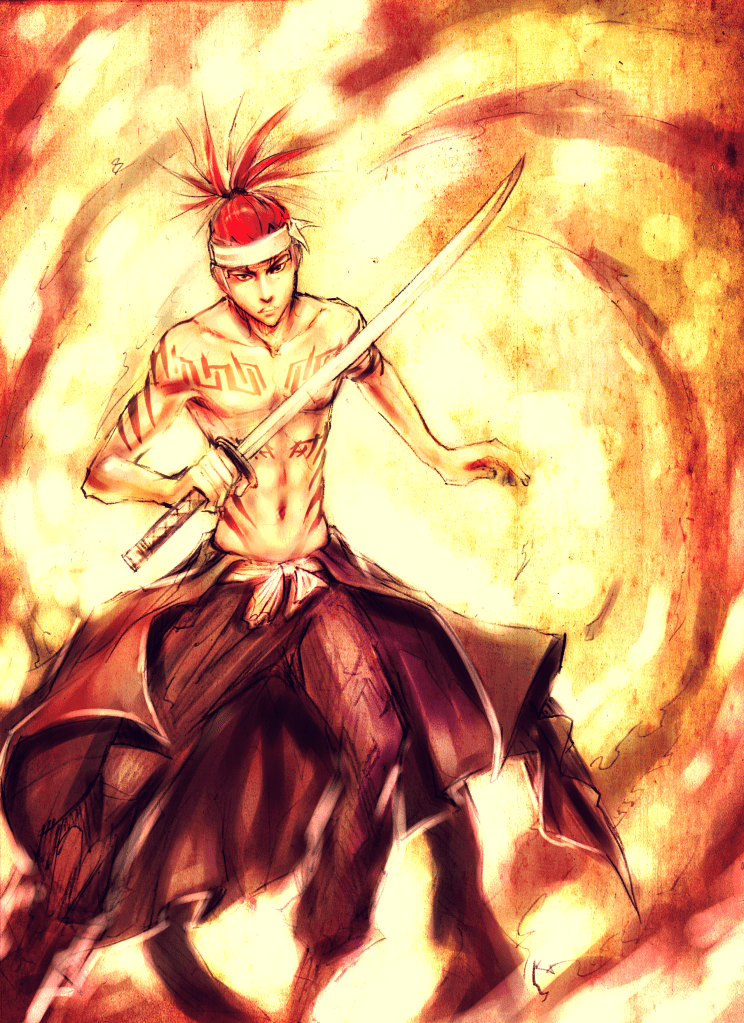 Renji Abarai 6th Division Lieutenant | Daily Anime Art