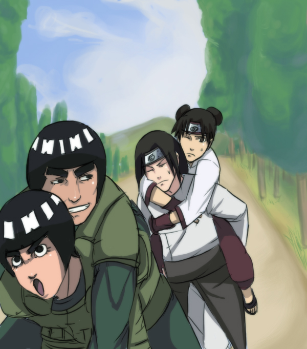 Team Guy – Guy, Neji, Rock Lee and Tenten | Daily Anime Art