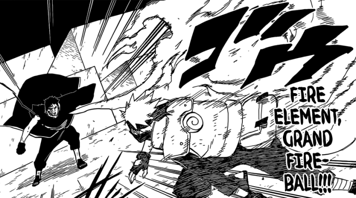 Obito’s fire ball against Kakashi | Daily Anime Art