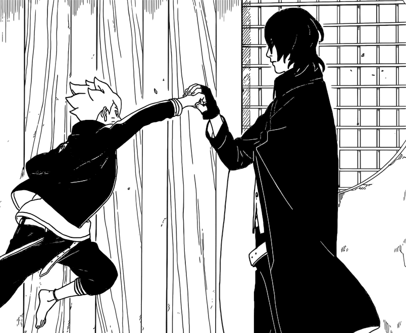 Boruto throws a punch at Sasuke | Daily Anime Art